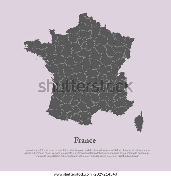 Detailed Vector Map France Divided On Stock Vector (Royalty Free ...