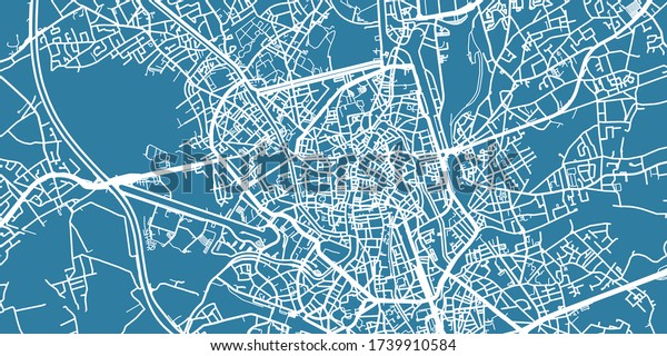 Mapa vectorial detallado de Gante, escala: vector de stock (libre de ...