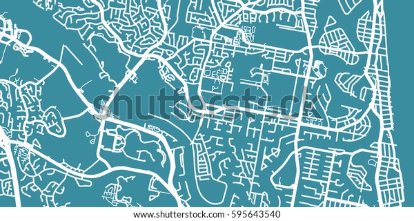 Detailed Vector Map Gold Coast Scale Stock Vector (Royalty Free ...