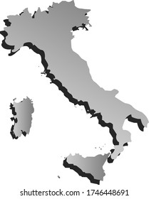 Detailed Vector Map Italy Gray Outline Stock Vector (Royalty Free ...