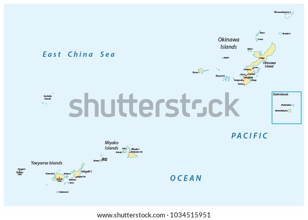 Detailed Vector Map Japanese Island Groups Stock Vector (Royalty Free ...