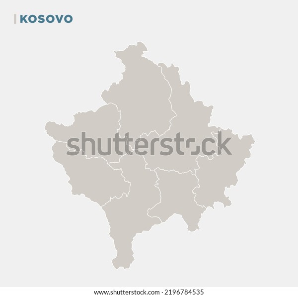 Detailed Vector Map Kosovo Vector Illustration Stock Vector (Royalty ...
