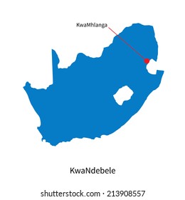 Detailed Vector Map Kwandebele Capital City Stock Vector (Royalty Free ...