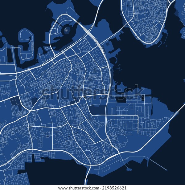 Detailed Vector Map Poster Manama City Stock Vector (Royalty Free ...