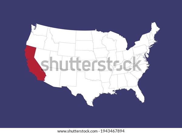 Detailed Vector Map Usa Showing Location Stock Vector (Royalty Free ...