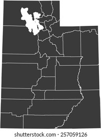 Gray Outline Counties Map Us State Stock Vector (Royalty Free ...