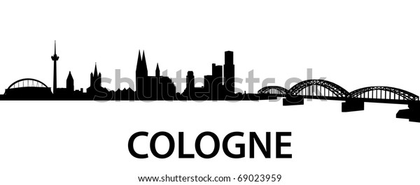 detaillierte Vektorsilhouette Köln, Deutschland