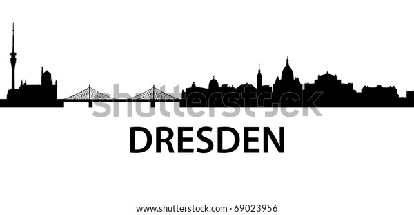 Detailed Vector Silhouette Dresden Germany Stock Vector (Royalty Free ...