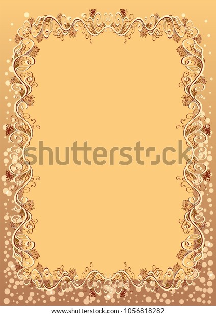 Detailed Vector Vintage Floral Frame Border: เวกเตอร์สต็อก (ปลอดค่า ...