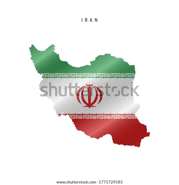 Detailed Waving Flag Map Iran Vector Stock Vector (Royalty Free ...
