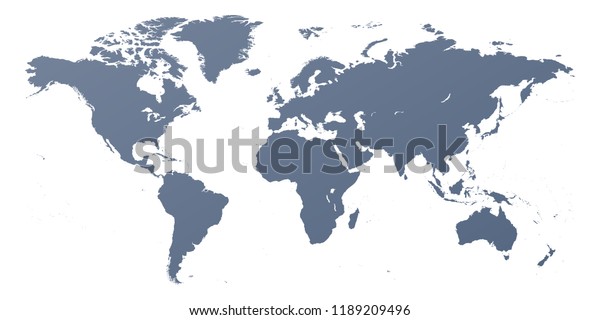 Detailed World Map Outline Contour Silhouette Stock Vector (Royalty ...