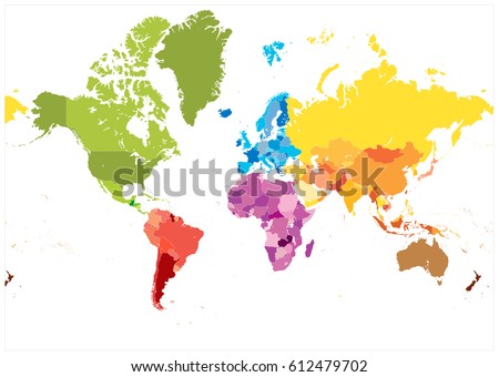 Detailed World Map Spot Colors No Stock Vector (Royalty Free) 612479702 ...