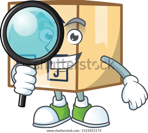 Detective Cardboard Close Cartoon Character Mascot Stock Vector ...