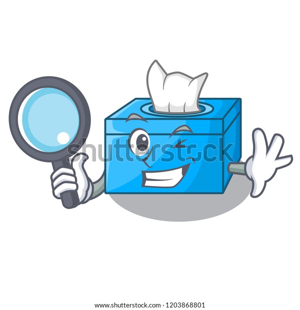 Detective Cartoon Tissue Box Restaurant Stock Vector (Royalty Free ...
