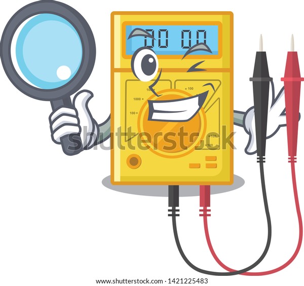 Detective Digital Multimeter Isolated Character Stock Vector (Royalty ...