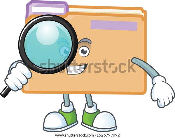 Detective Folder Icon Character Mascot : image vectorielle de stock ...