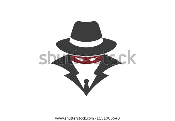 Detective Hidden Face Logo Design Symbol: vector de stock (libre de ...