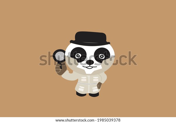 Detective Panda Vector Art Illustration Stock Vector (Royalty Free ...