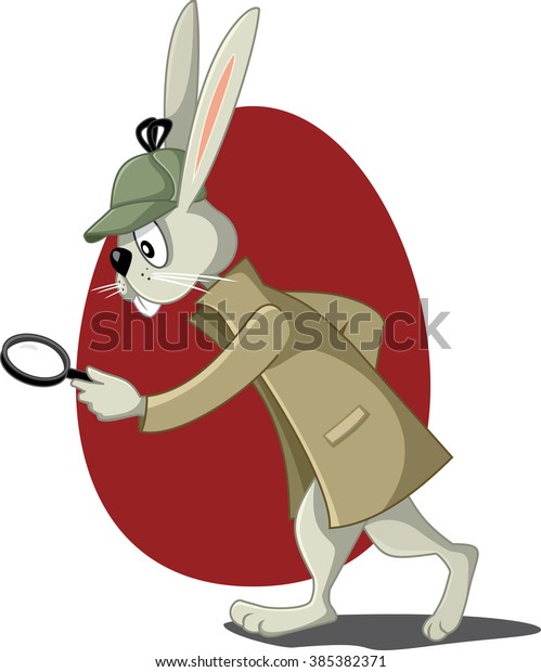 Detective Rabbit Magnifying Glass Vector Cartoon: vetor stock (livre de ...