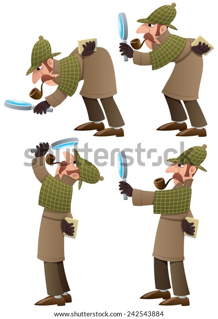 Conjunto de detectives: Conjunto de 4 ilustraciones del detective de ...