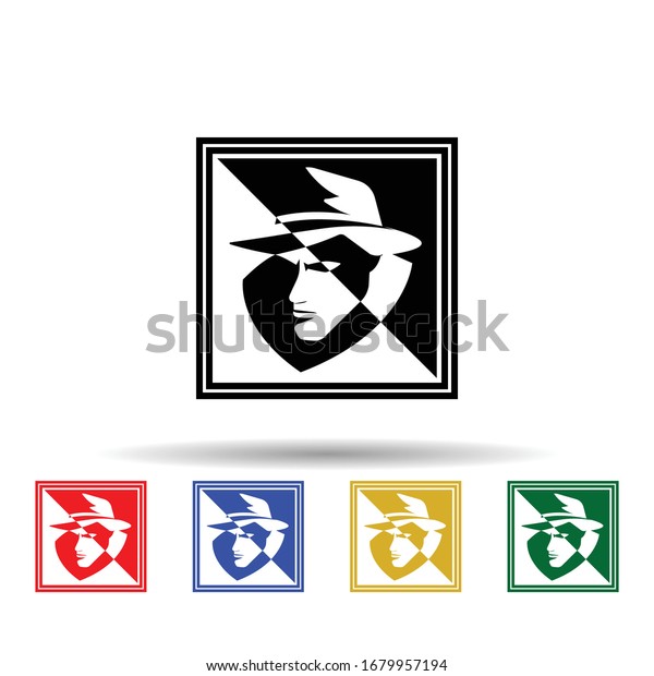 Detective Stamp Black White Multi Color Stock Vector (Royalty Free ...