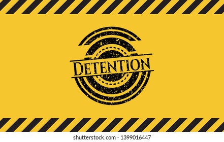 Detention Black Grunge Emblem Inside Yellow Stock Vector (Royalty Free ...