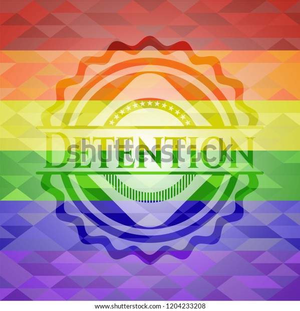 Detention Emblem On Mosaic Background Colors Stock Vector (Royalty Free ...
