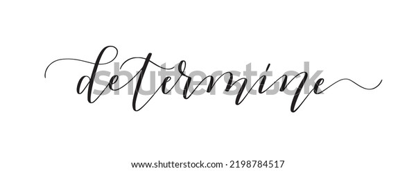 Determine Cute Modern Calligraphy Word Inspirational Stock Vector ...