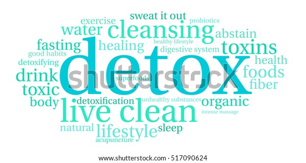 Detox Word Cloud On White Background Stock Vector (Royalty Free ...