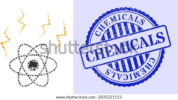 Detritus Mosaic Atomic Emission Icon Blue Stock Vector (Royalty Free ...