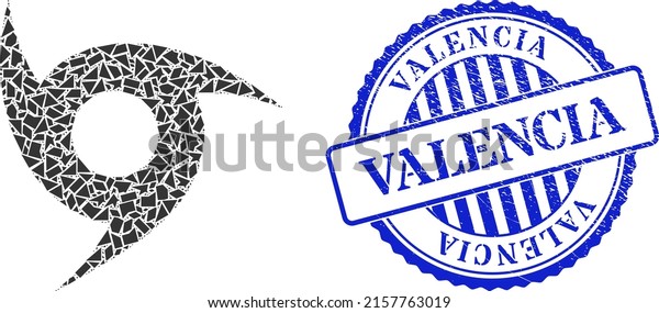 Detritus Mosaic Tornado Icon Blue Round Stock Vector (Royalty Free ...