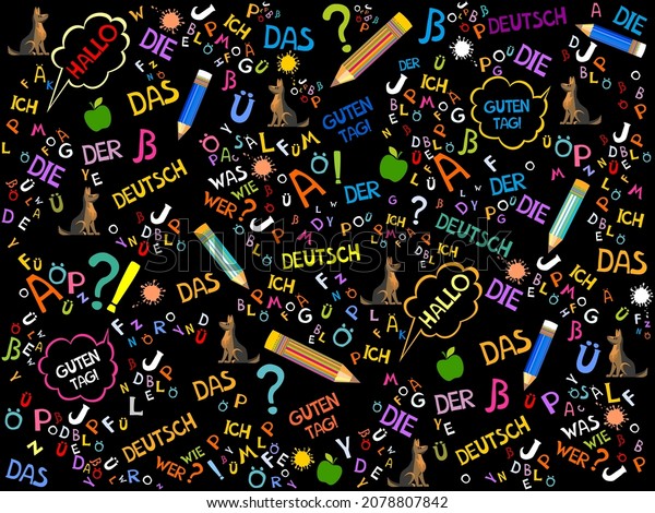 Deutsch Translation German German Language Pattern Stock Vector ...