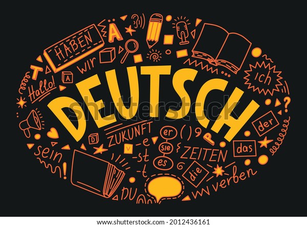 Deutsch Translationgerman Language Doodle Der Die Stock Vector (Royalty ...