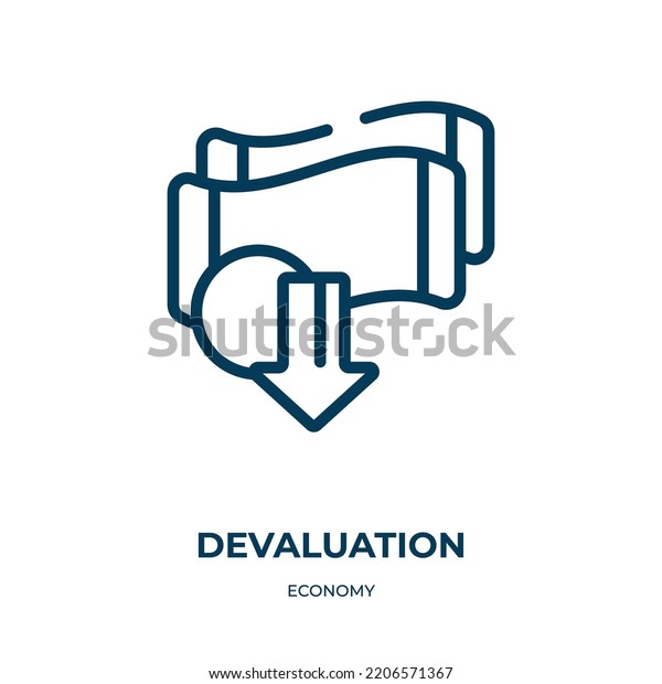 Devaluation Icon Linear Vector Illustration Economy Stock Vector ...