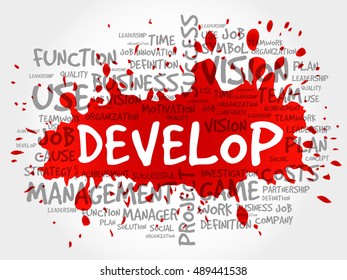 Develop Word Cloud Collage Business Concept Stock Vector (Royalty Free ...