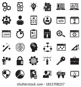 Development Icons Black Flat Design Vector Stock Vector (Royalty Free ...