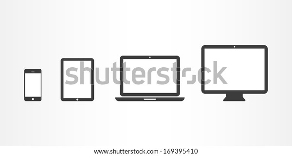 Device Icons Smartphone Tablet Laptop Desktop Stock Vector (Royalty ...