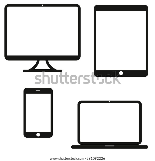Device Icons Smartphone Tablet Laptop Desktop Stock Vector (Royalty ...