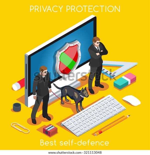 Device Online Protection 3d Flat Isometric Stock Vector (Royalty Free ...