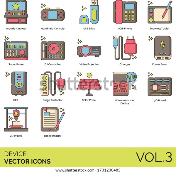 Devices Icons Including Arcade Cabinet Handheld Stock Vector (Royalty ...