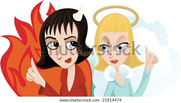 Devil Angel On Your Shoulder Stock Vector (Royalty Free) 21814474