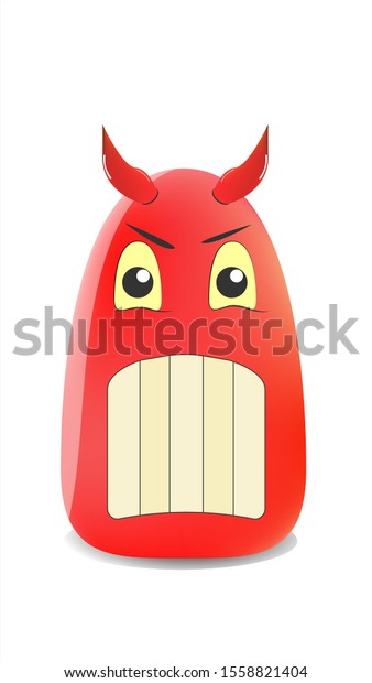 Devil Angry Slime On White Background Stock Vector (Royalty Free ...