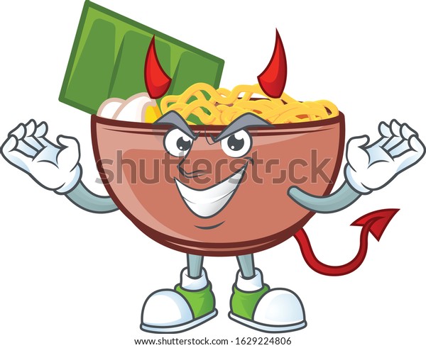 Devil Bowl Noodle Cartoon Character Design Stock Vector (Royalty Free ...