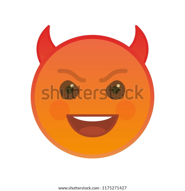 Devil Emoticon Isolated On White Background Stock Vector (Royalty Free ...