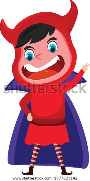 Devil Girl Cartoon Vector Art Illustration Stock Vector (Royalty Free ...