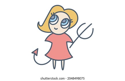 Devil Girl Icon Elements Angel Demon Stock Vector (Royalty Free ...