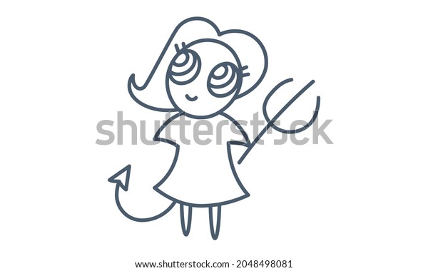 Devil Girl Icon Elements Angel Demon Stock Vector (Royalty Free ...