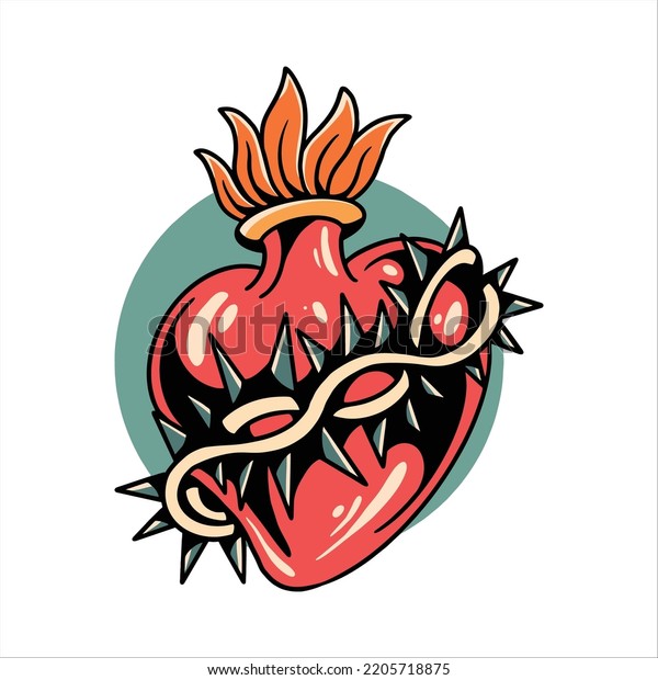 Devil Heart Tattoo Vector Design Stock Vector (Royalty Free) 2205718875 ...