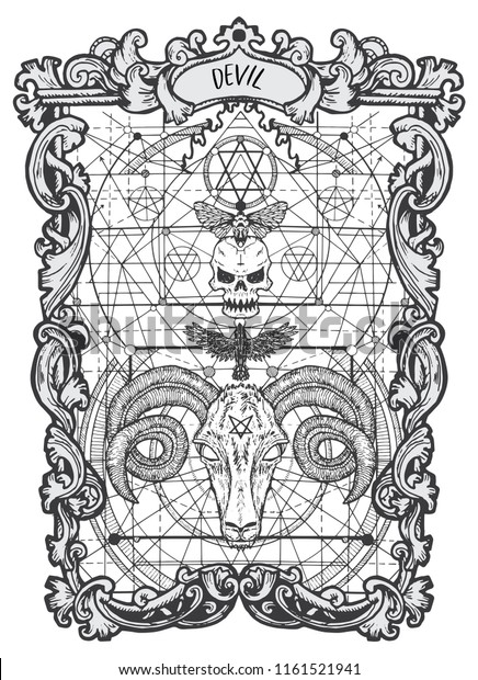 Devil Major Arcana Tarot Card Magic Stock Vector (Royalty Free ...