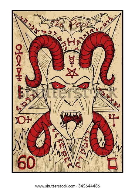 Devil Major Arcana Tarot Card Color Stock Vector (Royalty Free ...